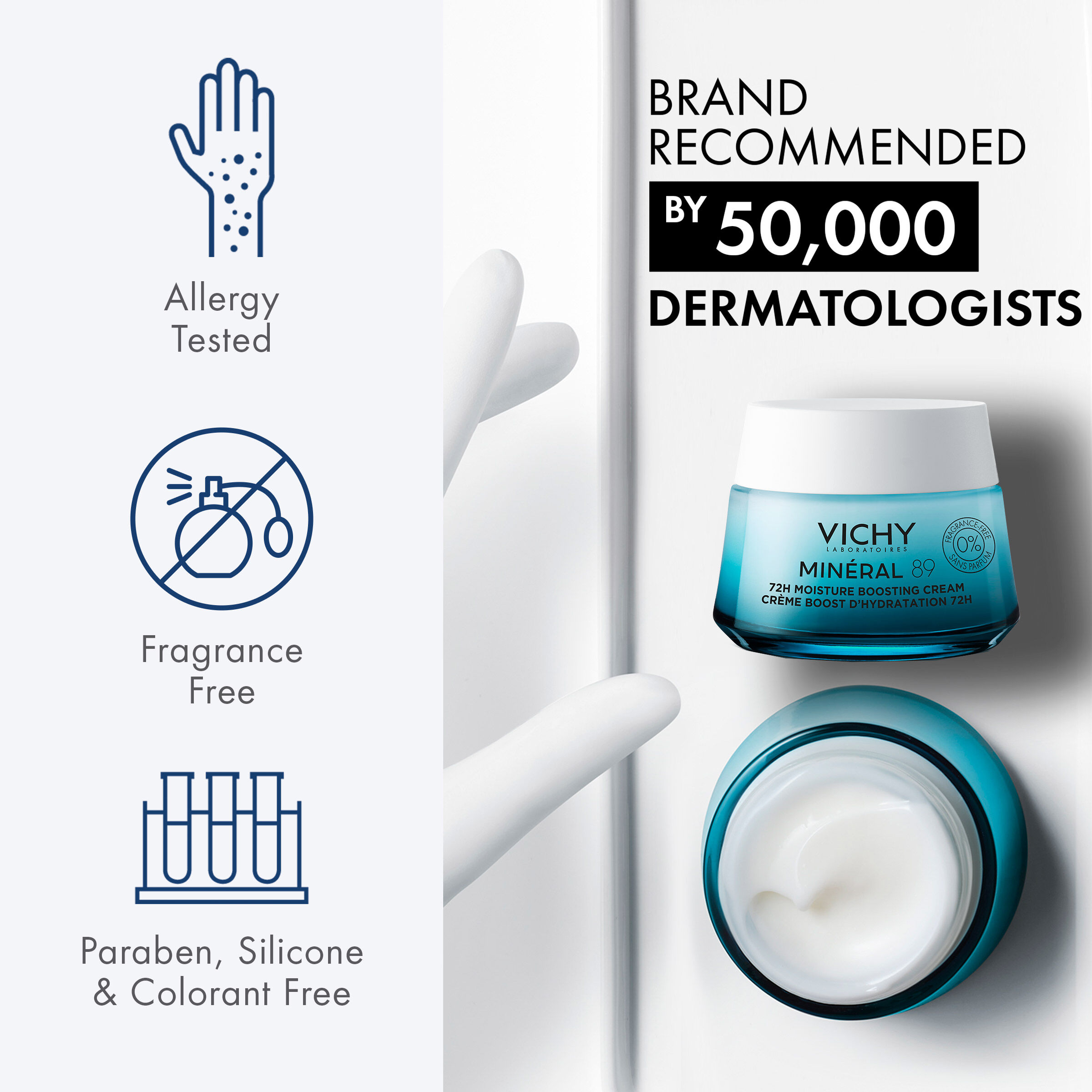 Minéral 89 Fragrance Free Cream with Hyaluronic Acid | Vichy